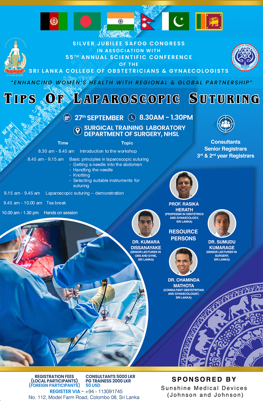 Tips of laparoscopic suturing | SLCOG | SAFOG Congress 2022