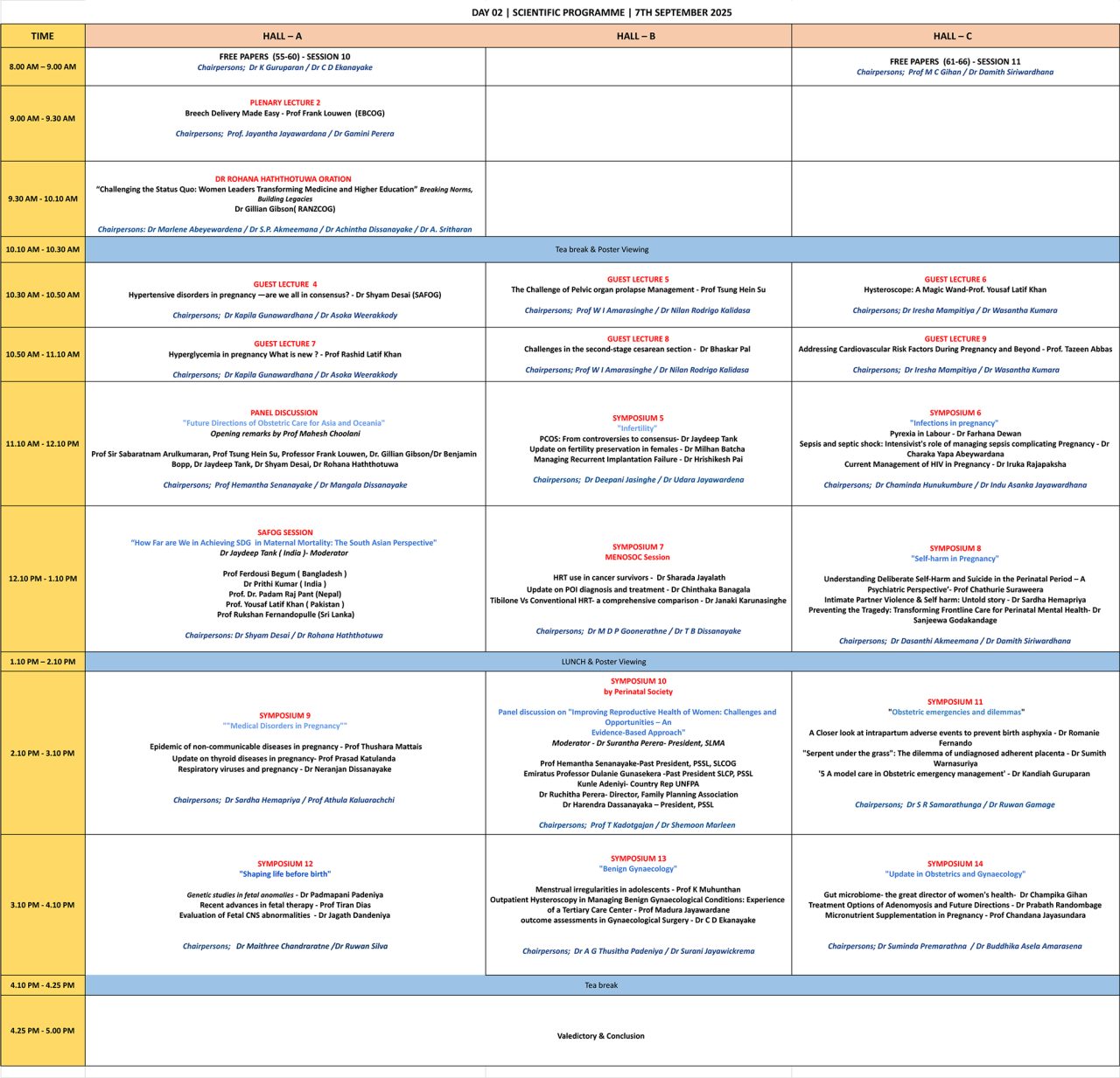 Main Programme | SLCOG Congress 2025